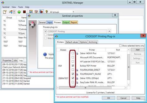 codesoft printing [msg 245] unable to switch to printer