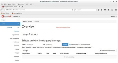 overview openstack newton dashboard