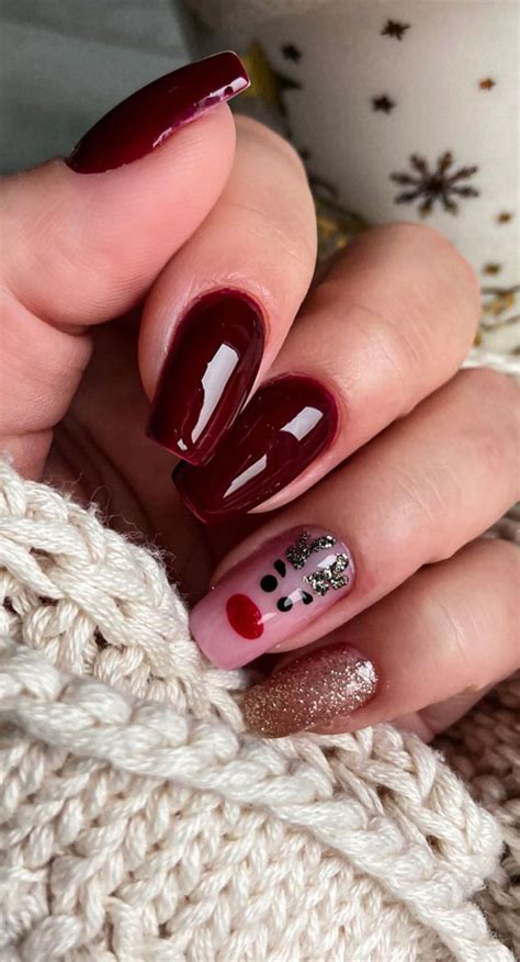 40 Festive Christmas And Holiday Nails 2021 Rudolph Red Nose