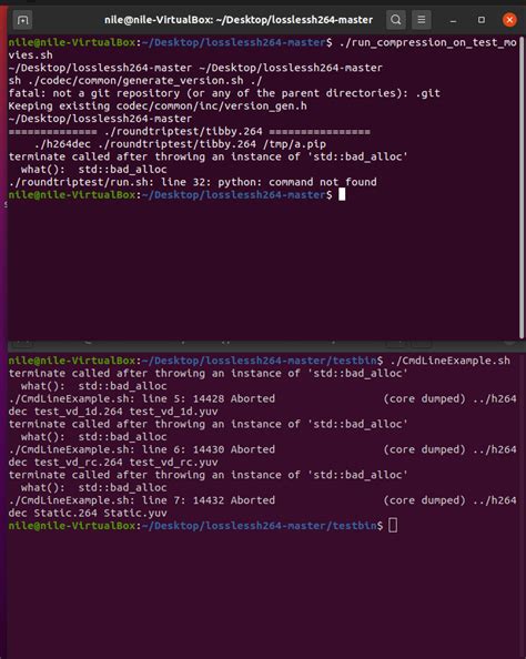 std bad alloc in decode of cmdlineexampe sh and run compression on test