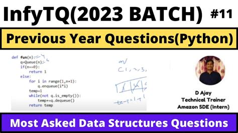 Infytq 2023 Batch Preparation Series Data Structures Python Most