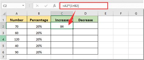 How To Increase Or Decrease Cell Number Value By Percentage In Excel