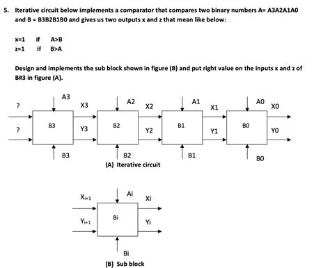solved 5 iterative circuit below implements a comparator