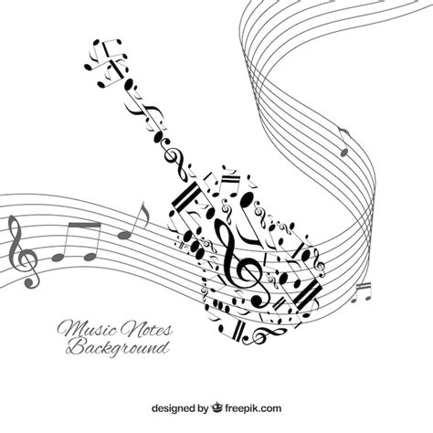 Music Notes Black Background White Notes