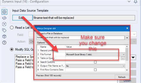 solved dynamic input loading xlsb file error as target alteryx