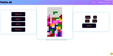 easy tetris game in javascript with source code source code and projects