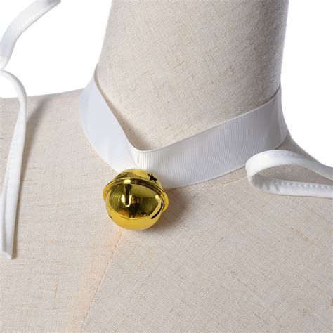 Cosplay Neko Cat Keyhole Bra Briefs Bell Choker Collar Set Lingerie