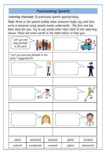 inverted commas speech marks teaching resources