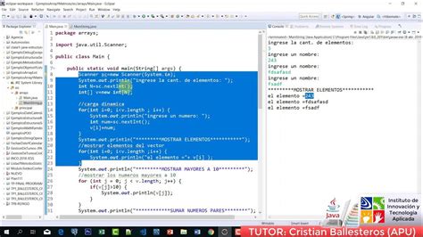 array y matrices en java ejemplos practica parte 5 7 iita youtube
