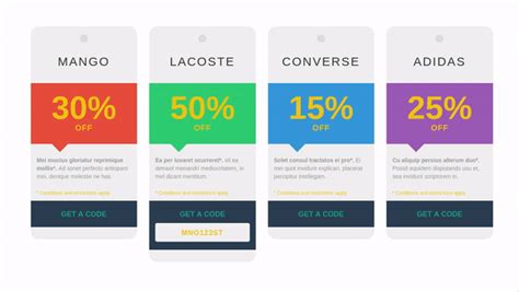 bootstrap offer cards with coupon