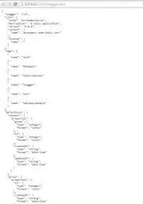node js i am using sails swagger to generate the swagger docs i am