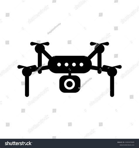 Isolated Drone Silhouette Icon White Background Stock Vector Royalty