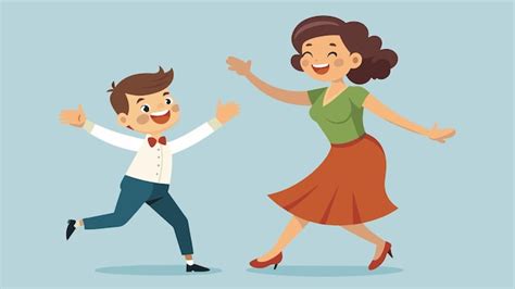 Premium Vector A Mother And Son Duo Working Together To Master A