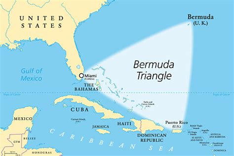 The Bermuda Triangle Or Also Devils Triangle Political Map Stock