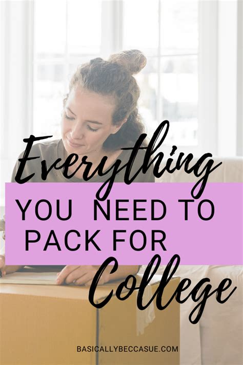 College Packing List Everything You Actually Need Basically Becca