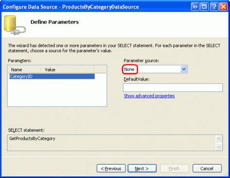 using parameterized queries with the sqldatasource vb microsoft learn