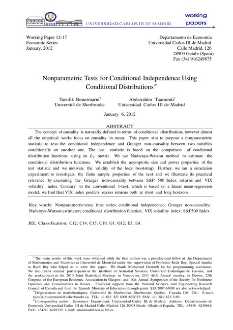Pdf Nonparametric Estimation And Inference For Granger Causality Measures