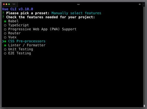 create a new project with vue cli create a web application with vue