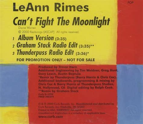 Leann Rimes Cant Fight The Moonlight Us Promo Cd Single Cd5 5
