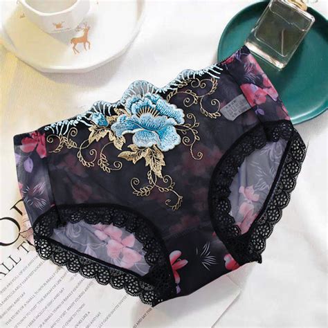 Women Briefs Flower Print Replacement Floral Lace Sexy Ladies Panties