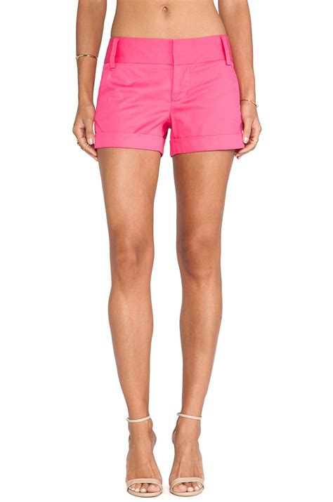 Alice Olivia Cady Cuff Shorts In Fuchsia Pink Icing Revolve