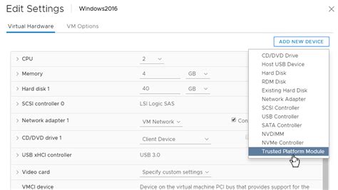 how to enable tpm for your virtual machine using vmware to update vm to