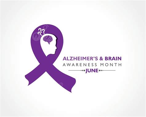 June The Month Of Alzheimers And Brain Awareness Represented By Vector