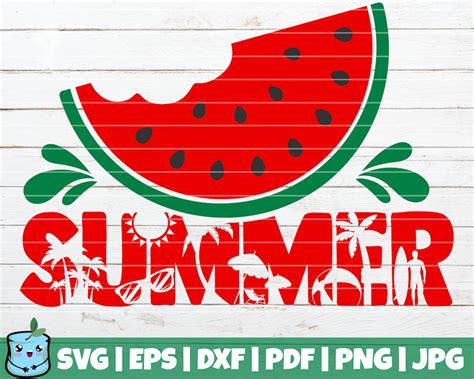Summer Watermelon Svg Cut File Commercial Use Instant Download