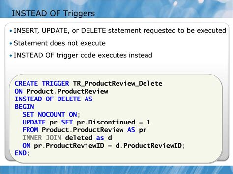 ppt module 15 responding to data manipulation via triggers powerpoint