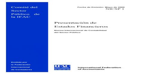 Presentación De Estados Financieros · Nicsp 1 Presentación De Estados