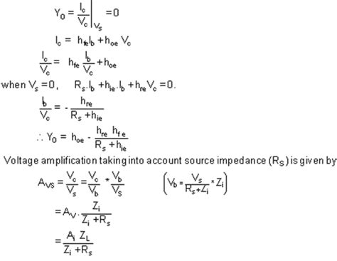 Transistor Amplifier Using H Parameters