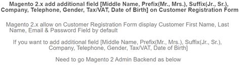 how to add date of birth telephone gender company tax etc field in