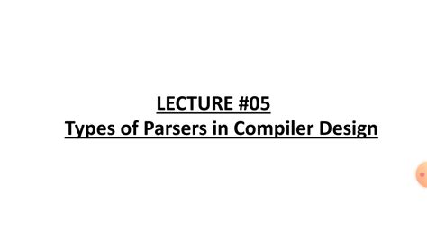 types of parsers in compiler design youtube
