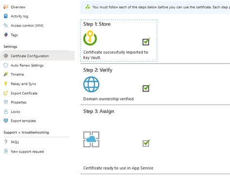 fixing an azure app service certificate after moving