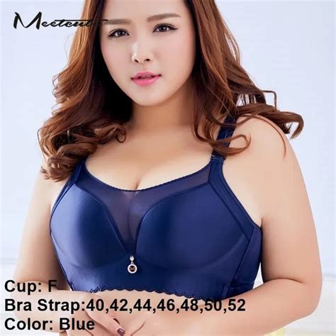 Meetcute Plus Cup F 40 42 44 46 48 50 52 Large Sizes Bra Solid Everyday