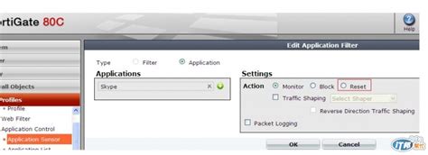 fortinet 80c application control裡面action reset的意思 it 邦幫忙 一起幫忙解決難題