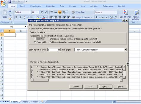 using plain text files in excel researchfinancial