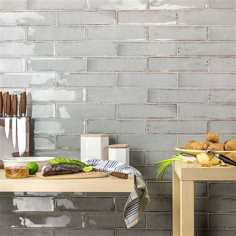 Castle Hazy Trail Gray 3x12 Polished Ceramic Subway Wall Tile Kitchen