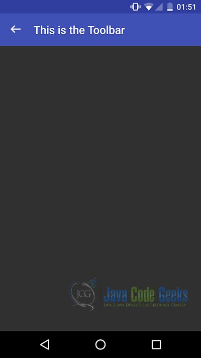 android toolbar example examples java code geeks 2022