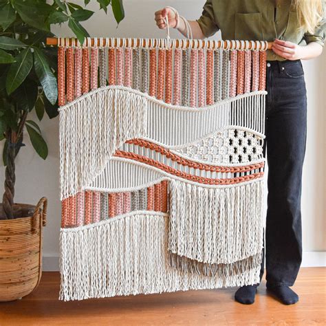 macrame wall hanging woven wall art boho decor modern etsy tapices