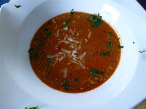 Leicht Verschärfte Hack Tomaten Paprikasuppe Rezept Kochbar De