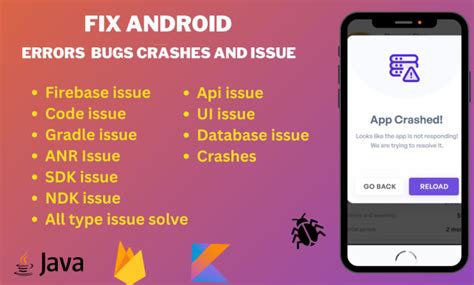 fix any android bugs issues and crashes in java or kotlin by sajoo00