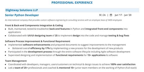 python resume guide the complete 2022 guide with 10 python examples