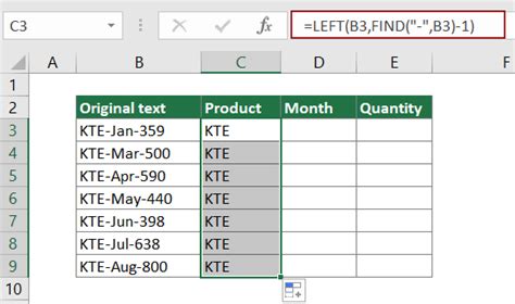 split text string at specific character in a cell in excel