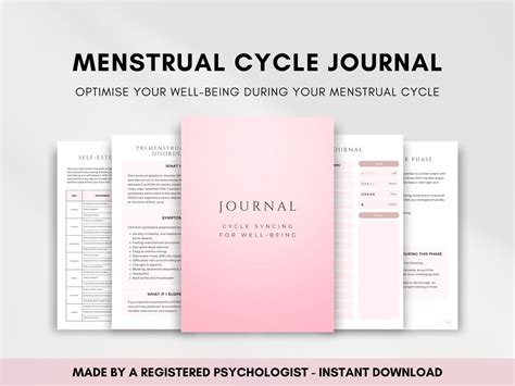 Menstrual Cycle Journal To Optimise Well Being During Cycle Ovulation
