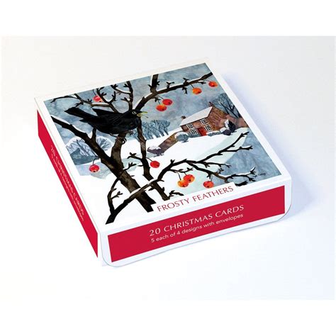 Museums And Galleries Frosty Feathers Pack Of 20 Christmas Cards