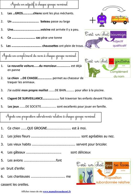 le groupe nominal et ses expansions ce2 cm1 cm2 leçon augmentée 2