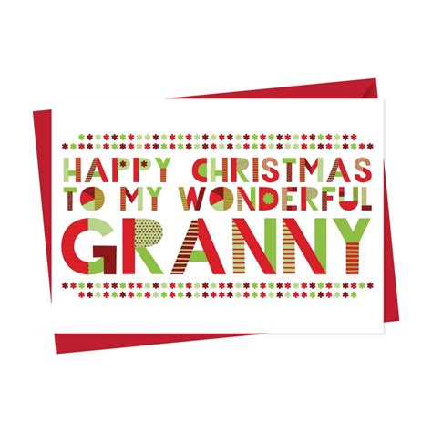 Wonderful Granny Gran Nan Nanna Christmas Card Aisforalphabet