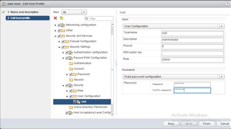 reset lost forgotten root password for esxi host