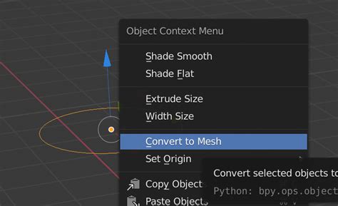 convert curve to object where is the menu shortcut basics